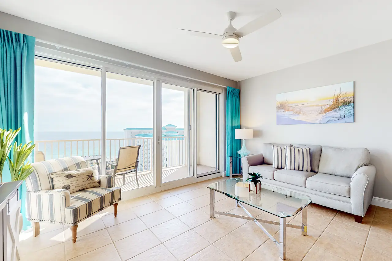 Ocean-view condo with pool, scenic balcony, open layout, W&D, & central ...