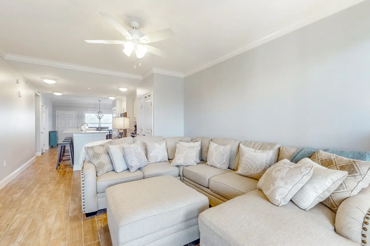 Charming stay near the sea with balcony, open layout, smart TVs, & W/D ...